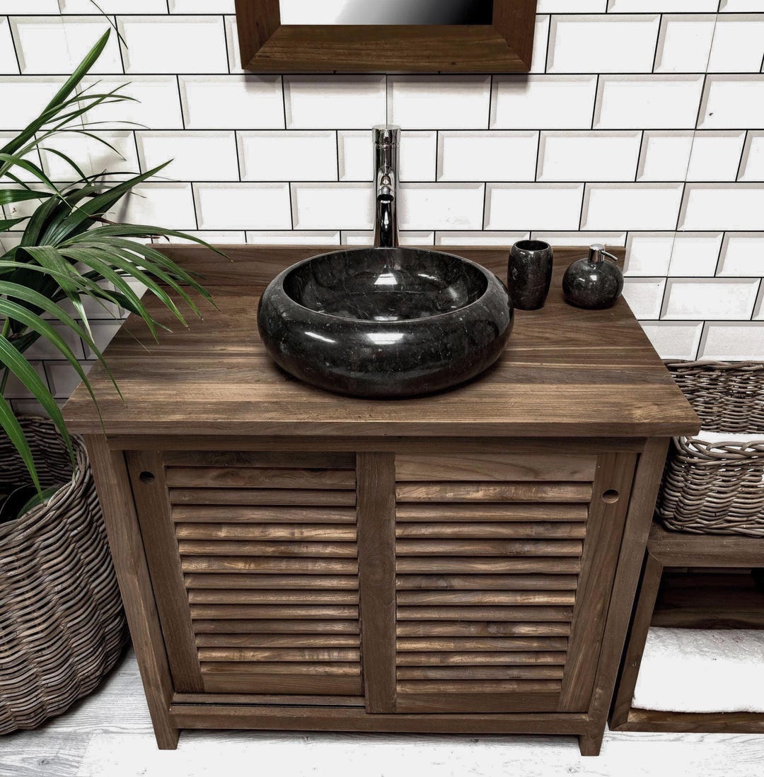 Black Marble Donut Stone Sink. 40 X 12cm. - Etsy UK