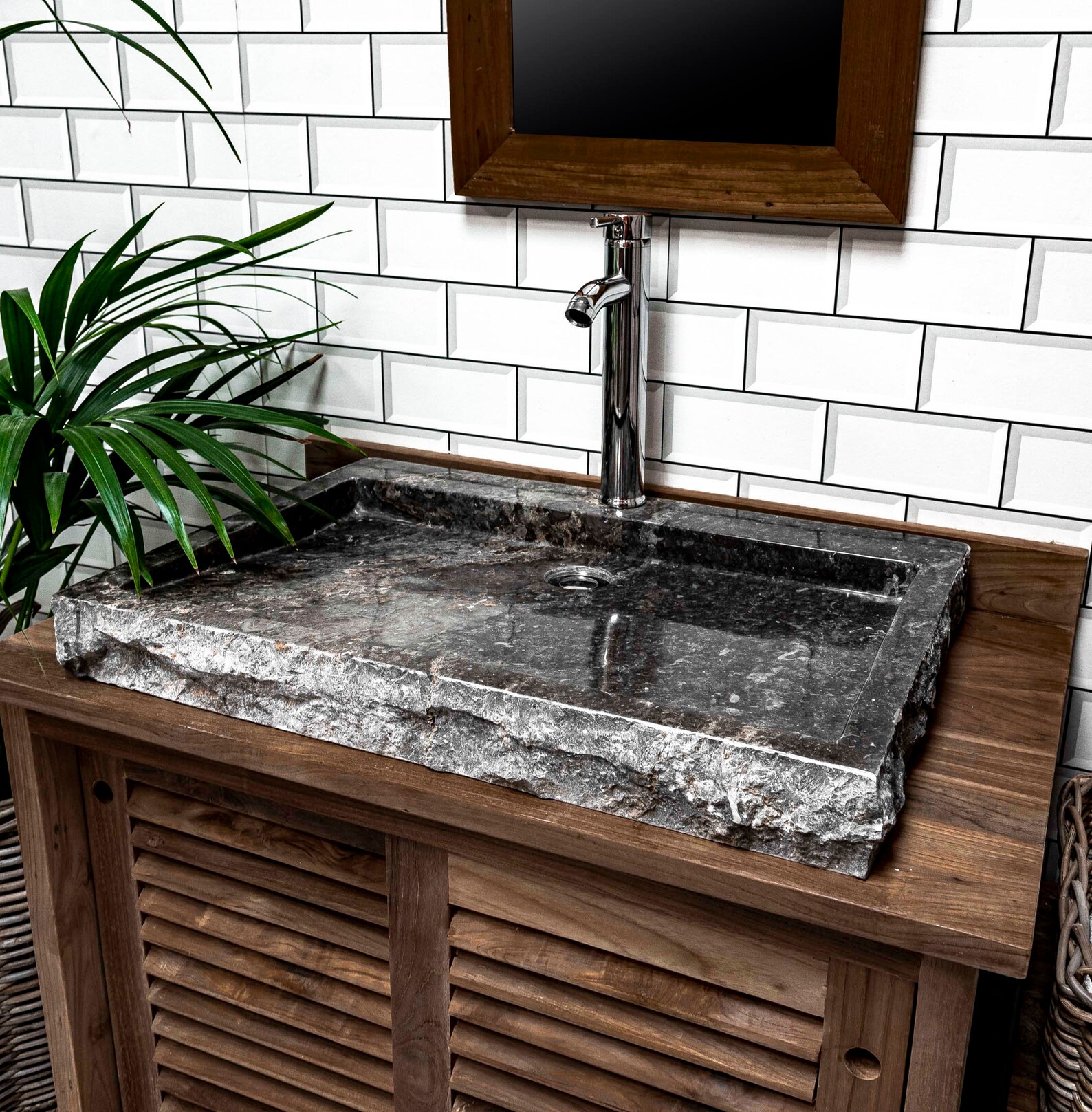 Large Grey Rectangular Stone Sink – 70 X 48 X 7.5cm. - Etsy