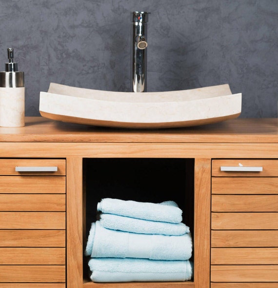 Cream Polished zen Style Basin 50 X 40 X 12cm. | Etsy UK