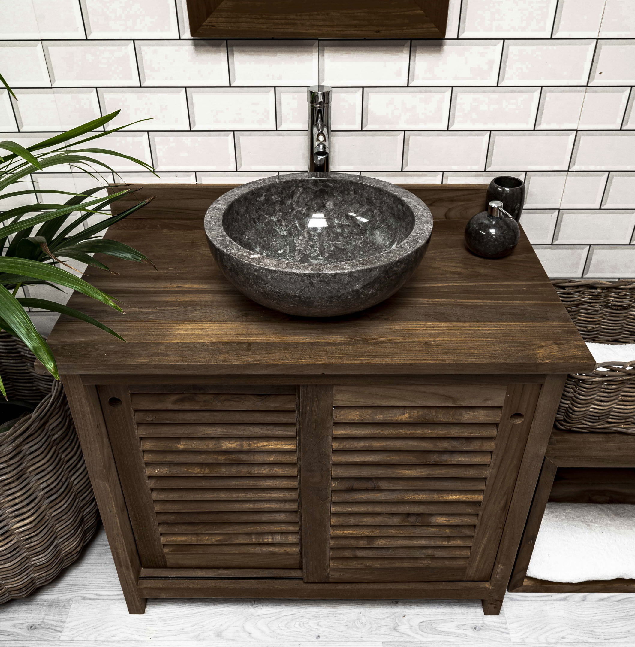 Grey Full Polished Stone Vessel Sink. 40 X 15cm. | Etsy