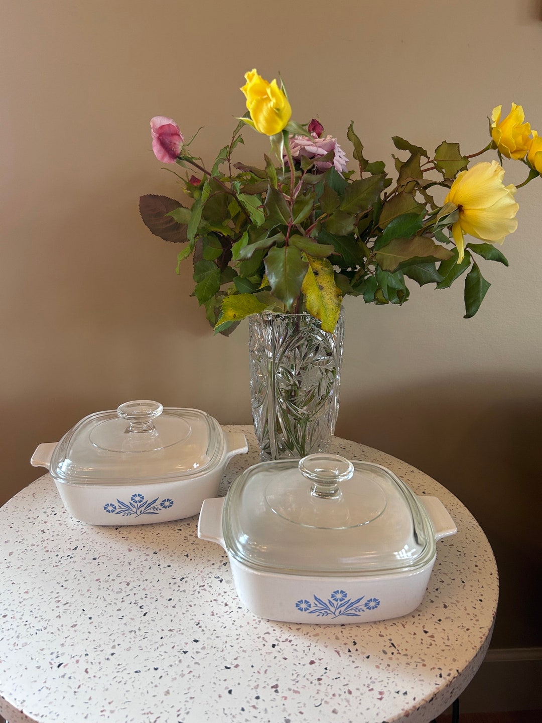 Only One Left ---vintage Anchor Hocking Ovenware Casserole - Blue Corn ...