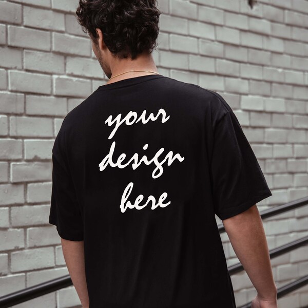 Black Male Model Back of Black Shirt - Etsy