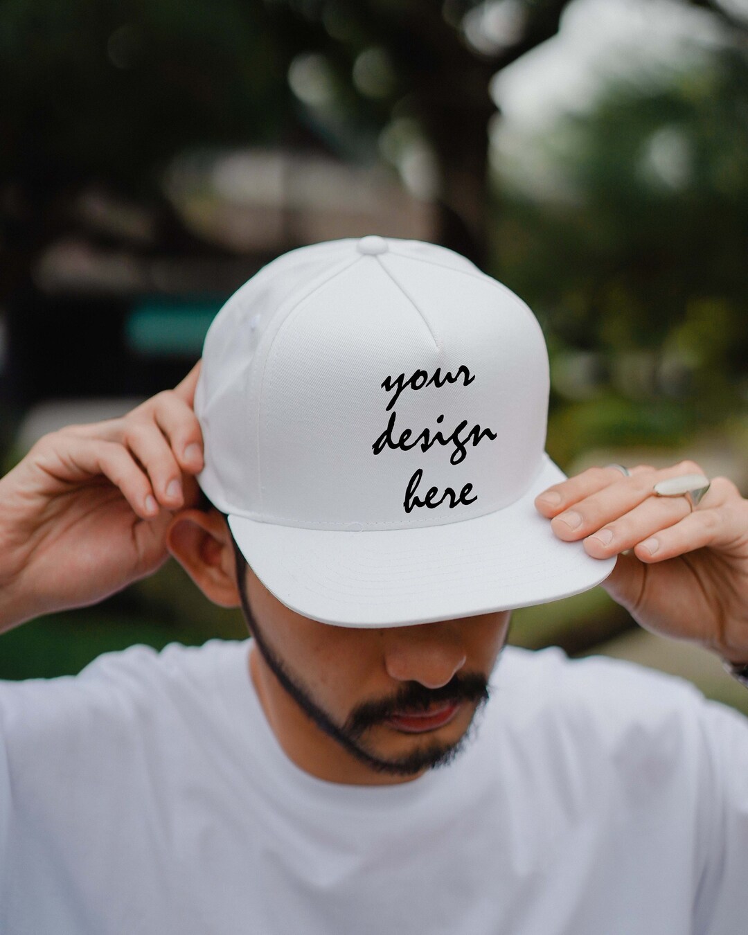 White Cap Mockup, White Hat, Male Model Mockup, JPG, Digital Download ...