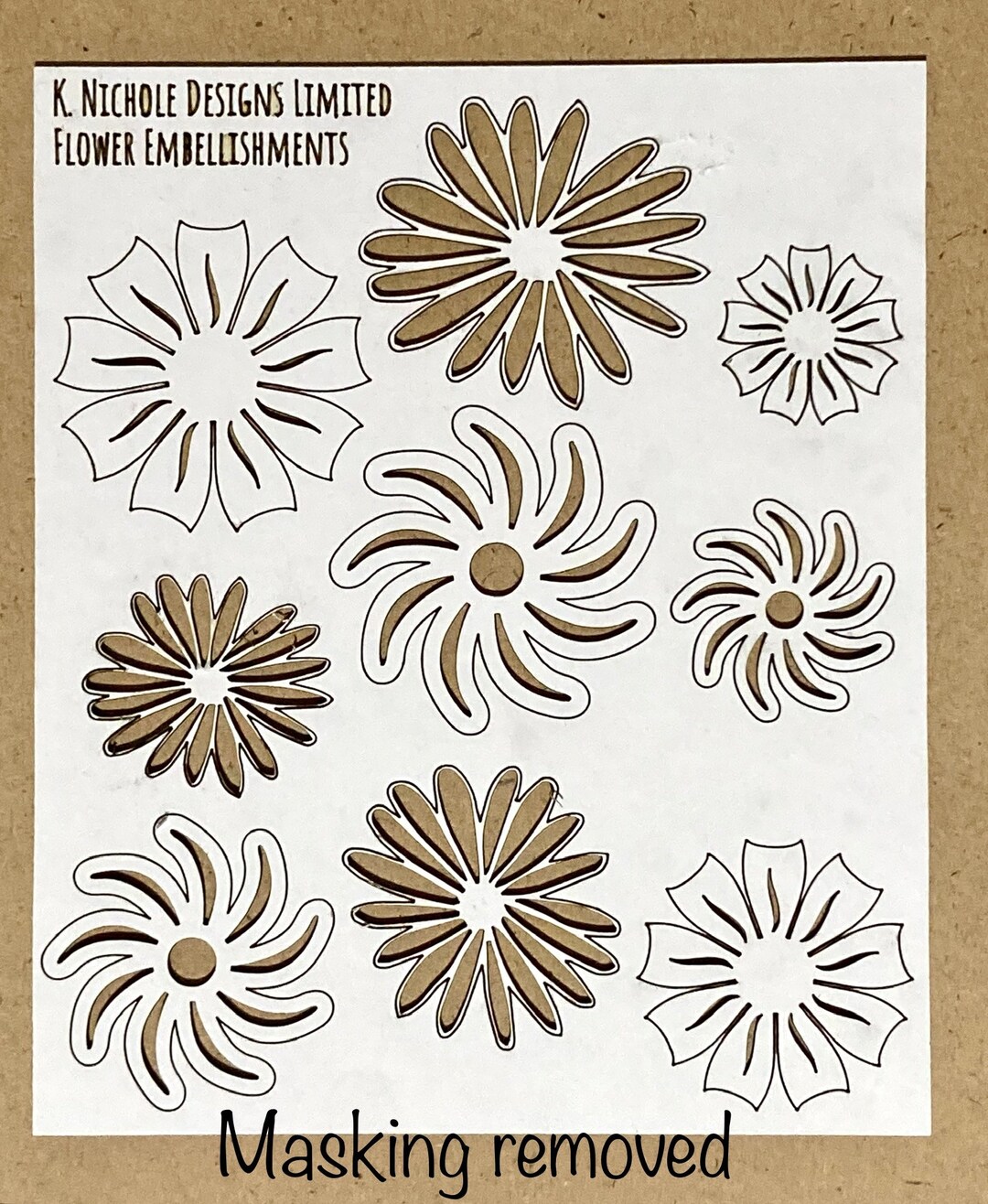 WHITE Flower Chipboard, Beach Chipboard, Beach Embellishments, Sea ...