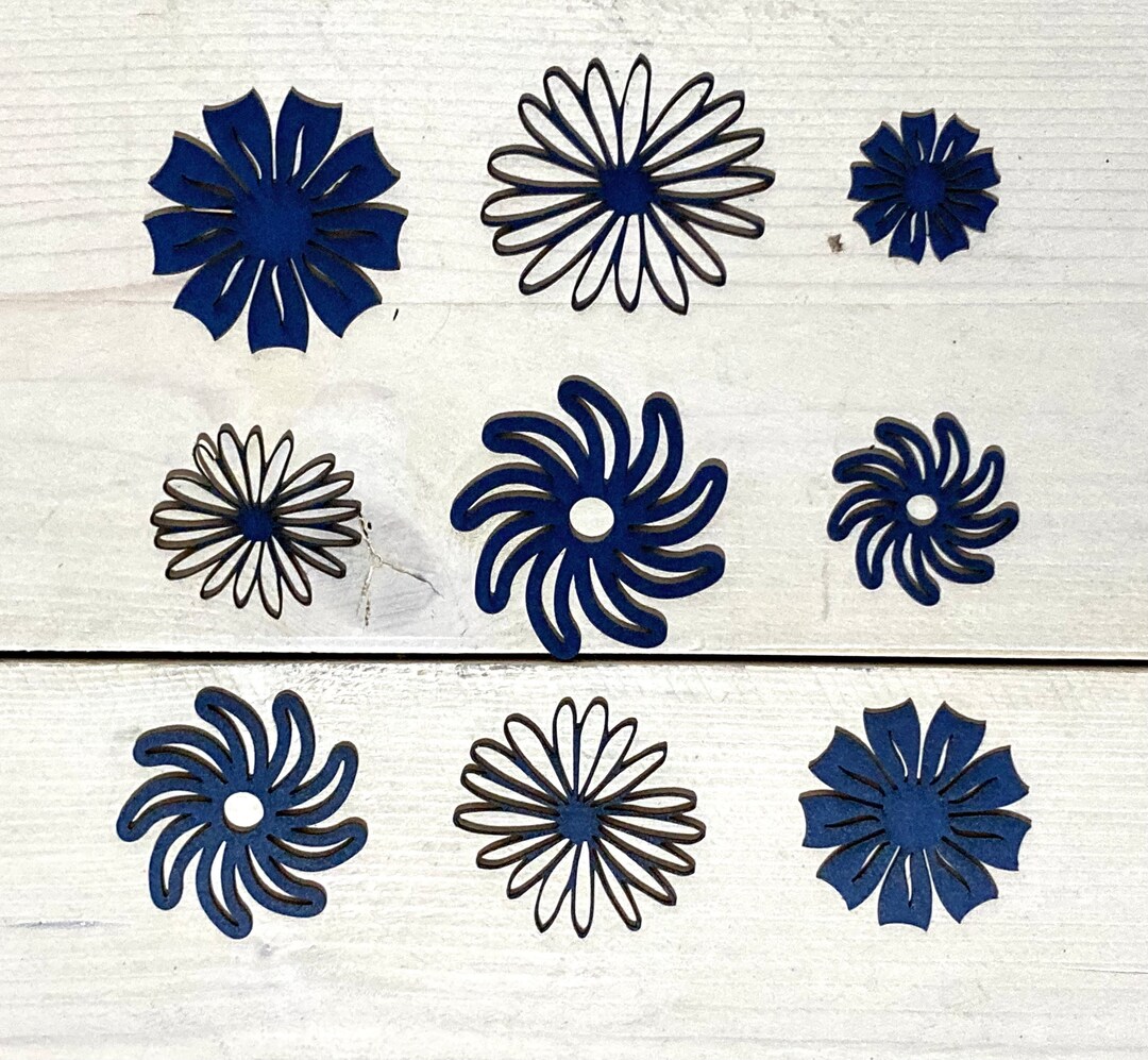 BLUE Flower Chipboard, Beach Chipboard, Beach Embellishments, Sea ...