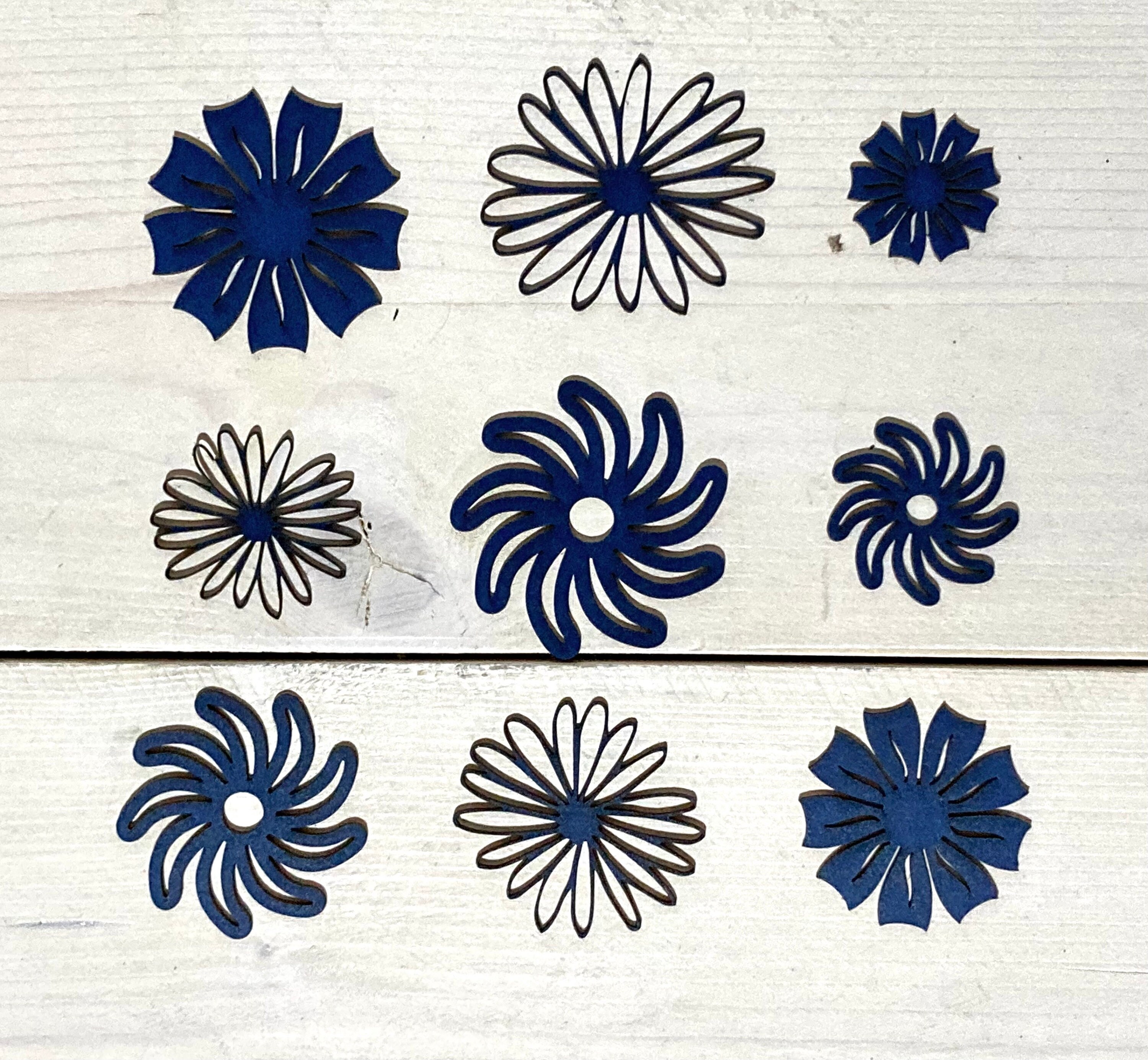 BLUE Flower Chipboard, Beach Chipboard, Beach Embellishments, Sea ...