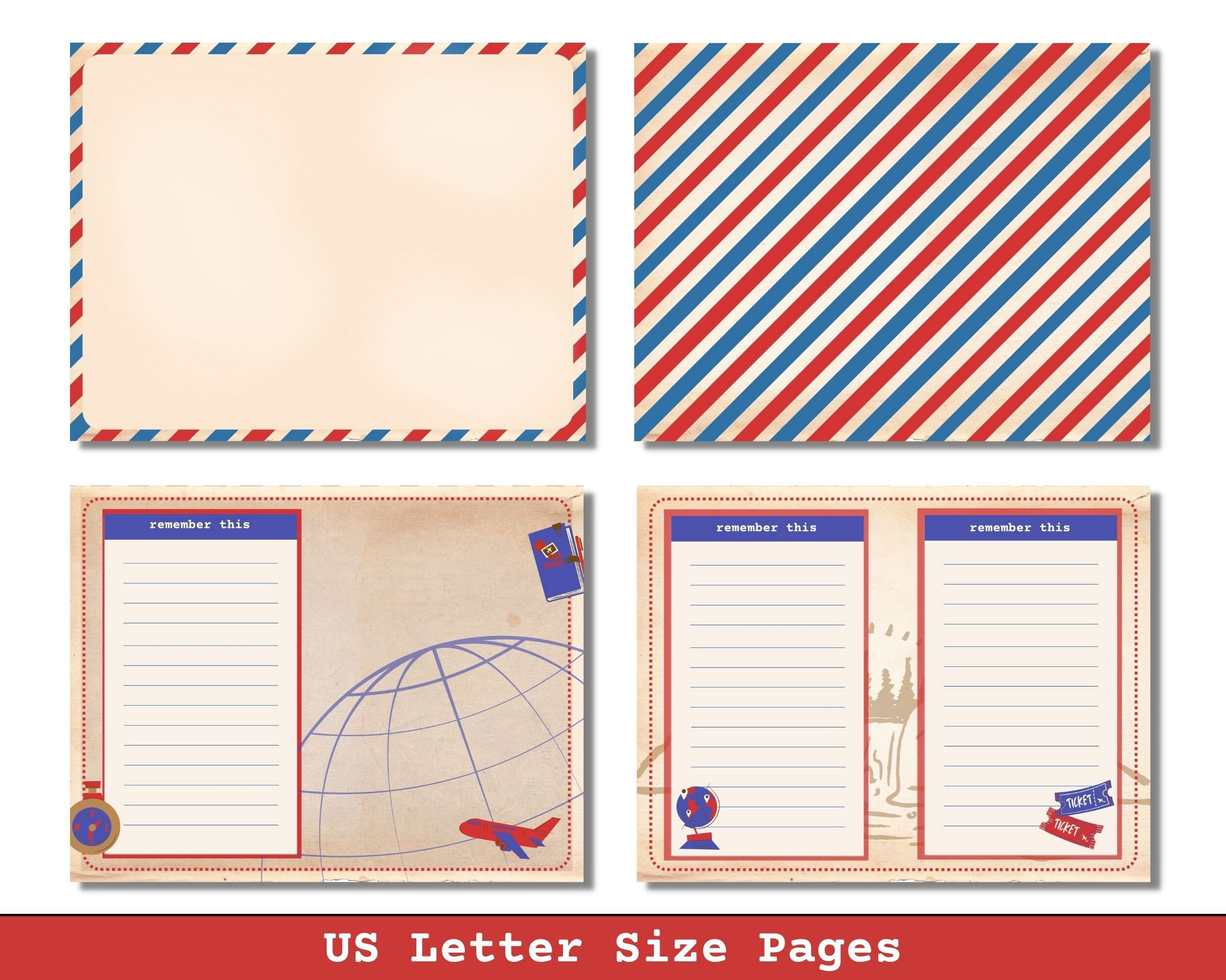 Travel Journal Printable Kit for Travel Notebook for Vacation Album - Etsy