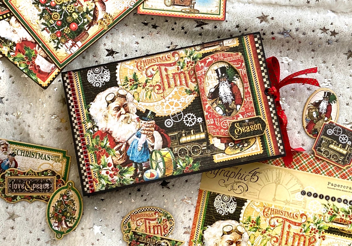 Graphic 45 Christmas Time Christmas Card Keeper Album Tutorial - Etsy