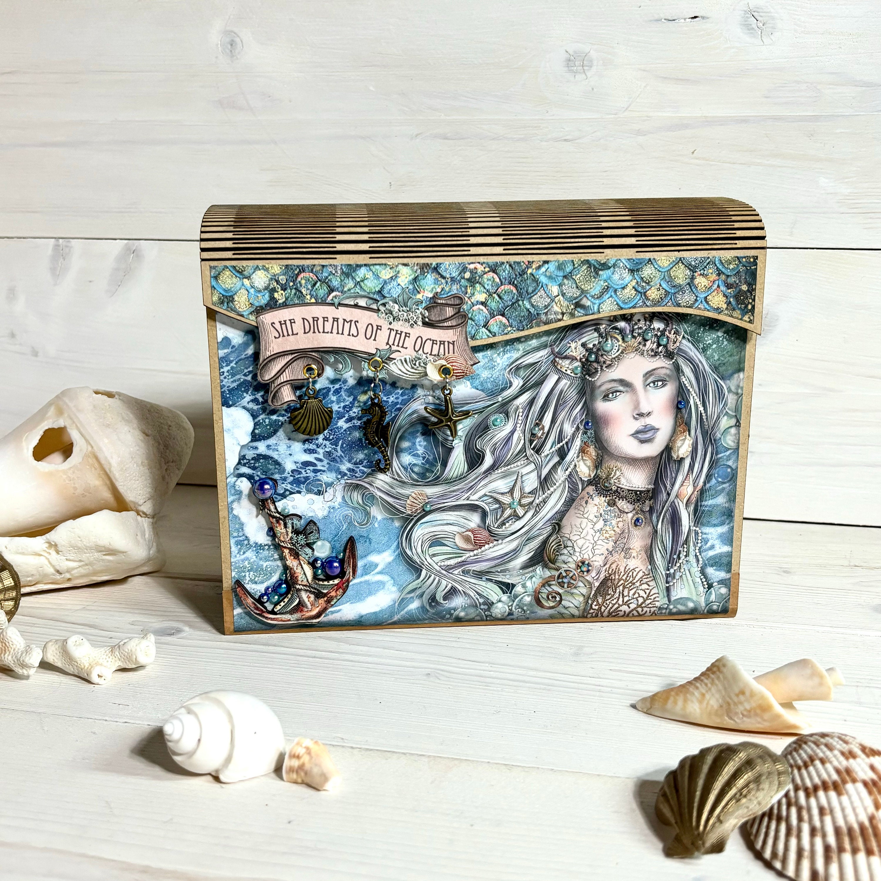 Songs of the Sea Mini Album Wooden Cover - Stamperia Compatible - Etsy