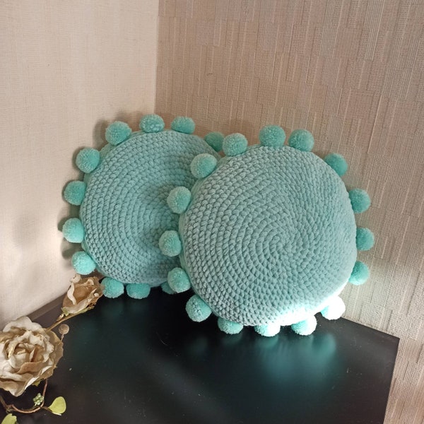 Pom Pom Cushion - Etsy