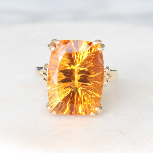 Large Citrine Ring - Etsy
