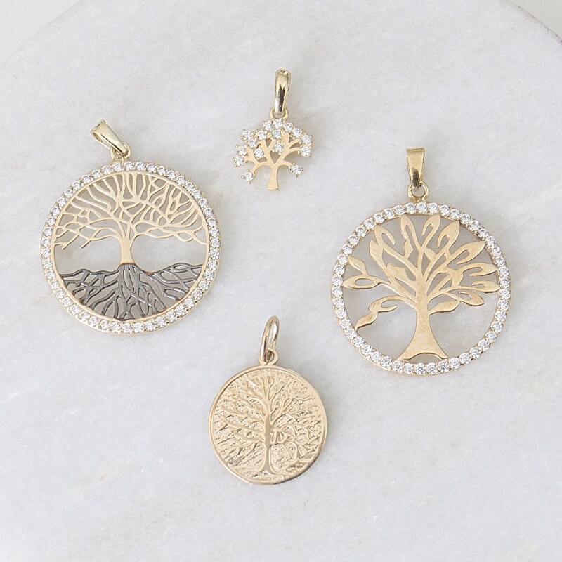 Gold Tree Pendant - Etsy