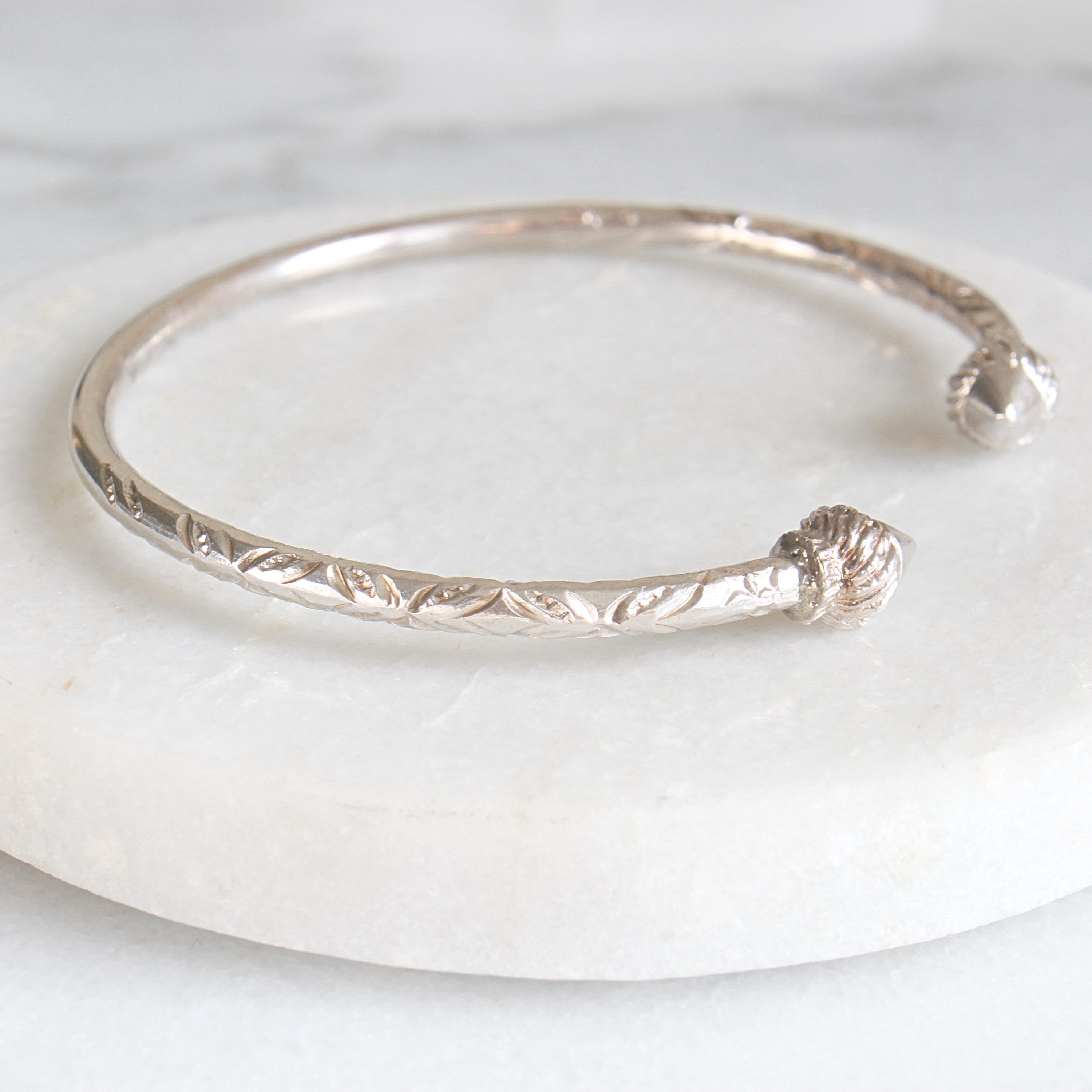 Silver Ladies Cuff Bangle Bracelet | MenkdÜke 925 Sterling Silver West ...