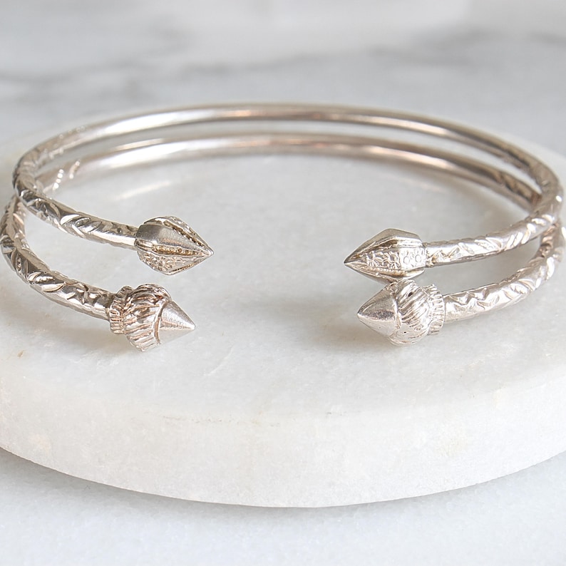 Silver Ladies Cuff Bangle Bracelet | MenkdÜke 925 Sterling Silver West ...