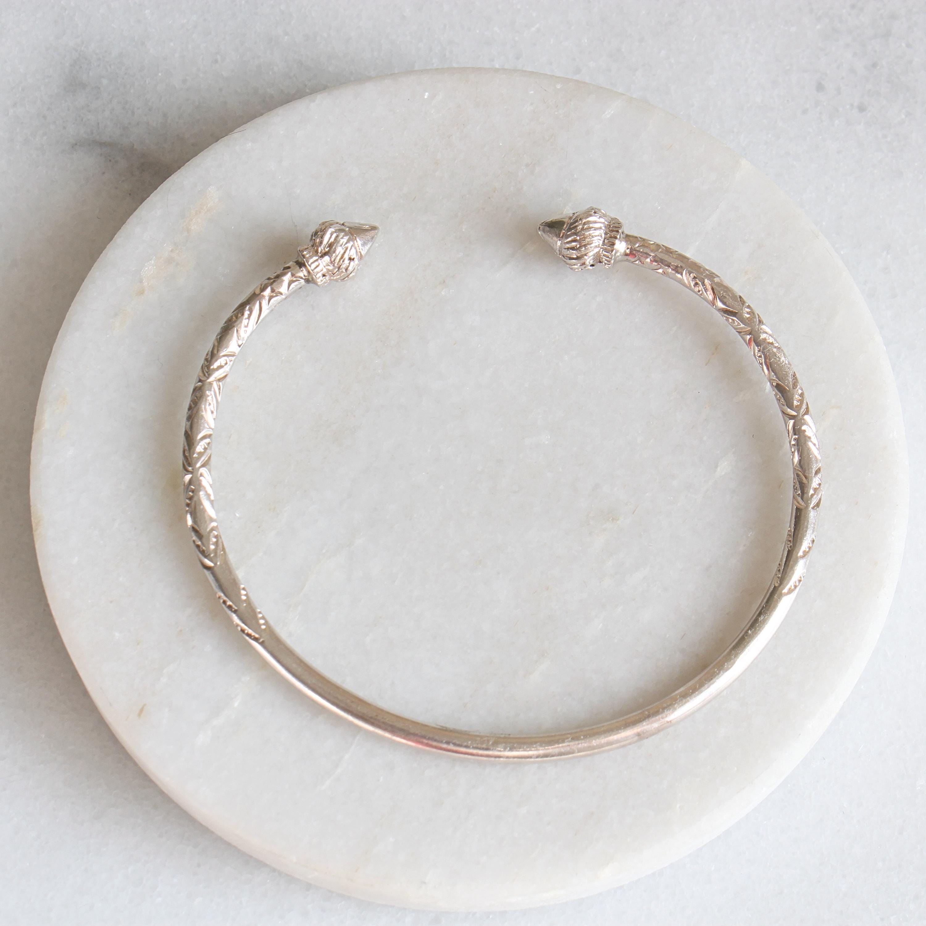 Silver Ladies Cuff Bangle Bracelet | MenkdÜke 925 Sterling Silver West ...
