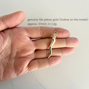 10k Italian Horn Charms | Real 10k Gold Pendant Cornicello Cornetto ...