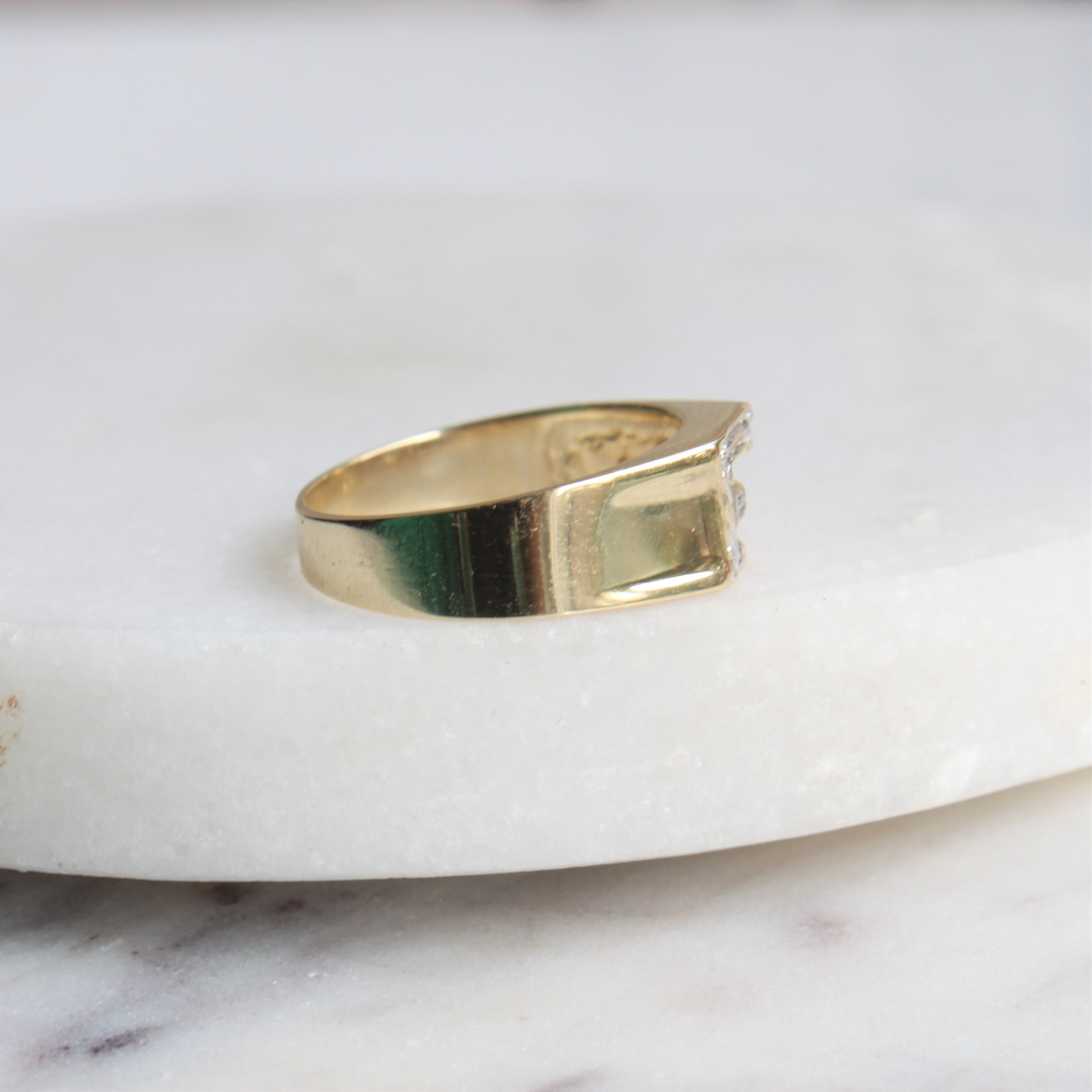 10k Gold F Initial Letter Diamond Ring Vintage 10k Two Tone - Etsy