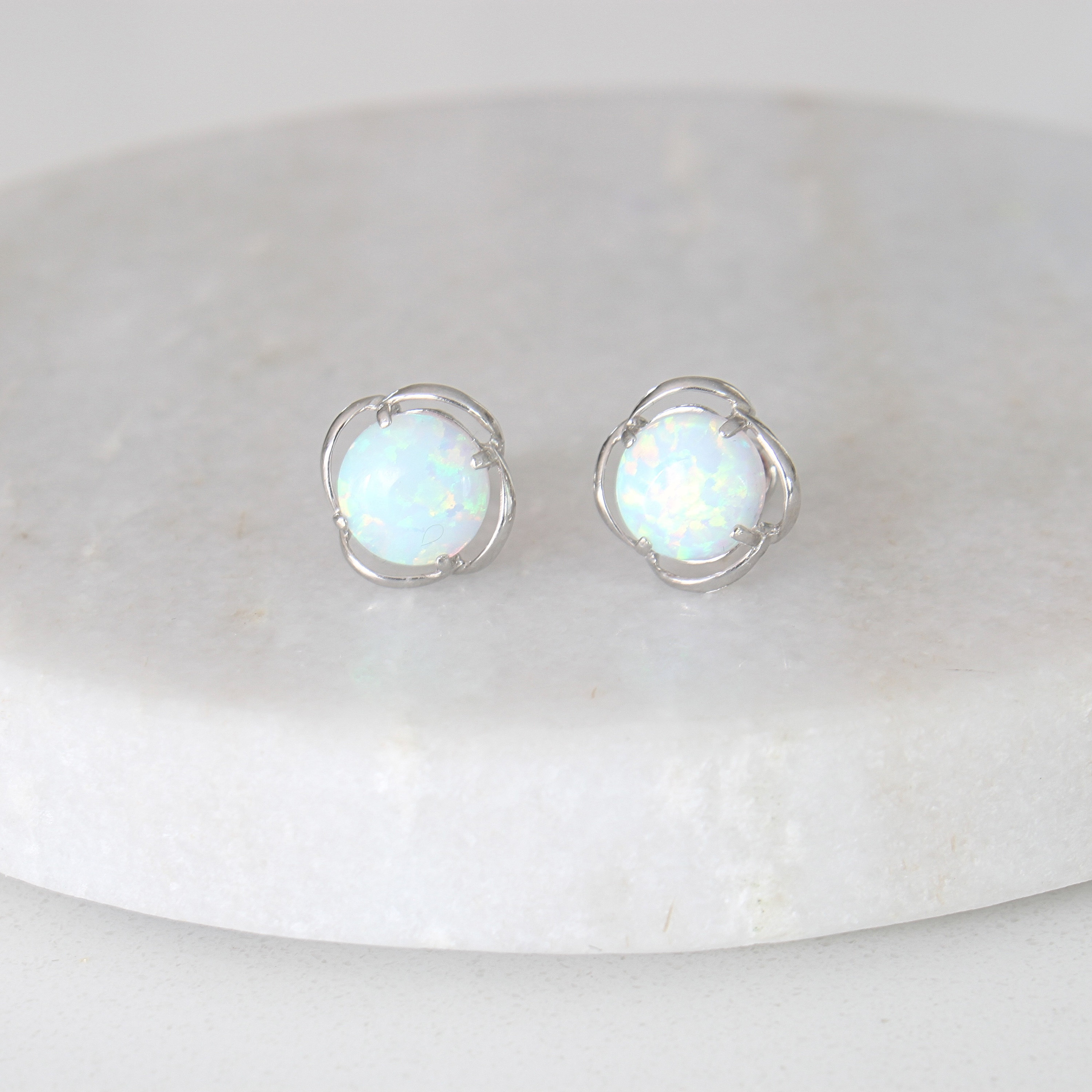 10k Opal Stud Earrings | MenkdÜke - Genuine Real 10 KARAT GOLD ...