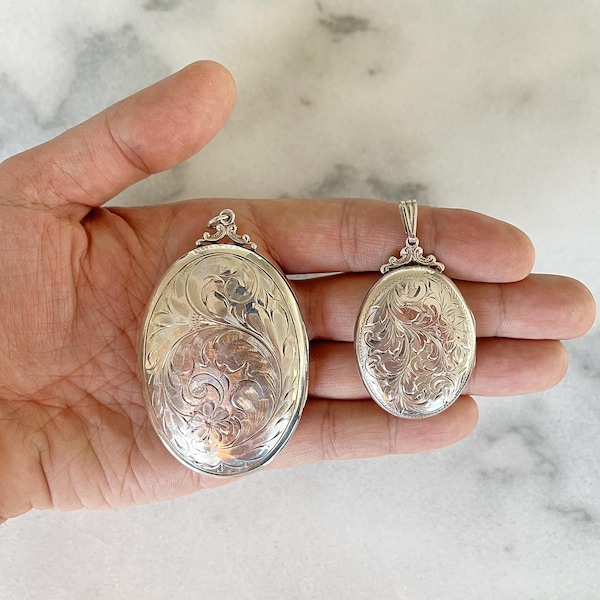 Large Silver Locket - Etsy
