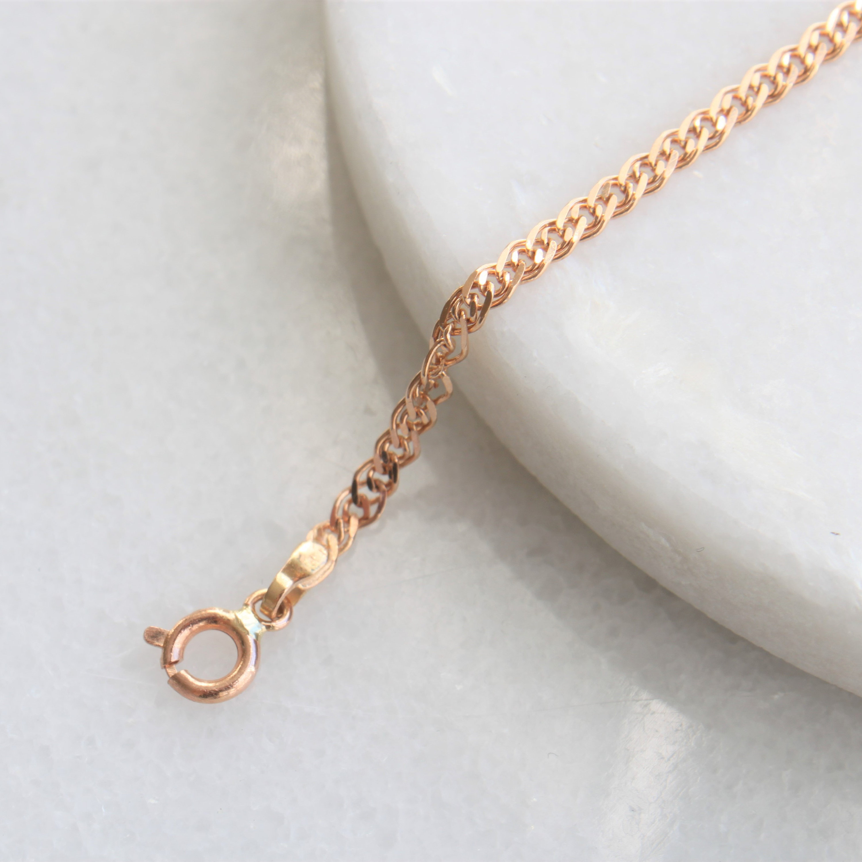 Rose Gold Double Link Chain Necklace Solid 14k Rose Gold | Etsy