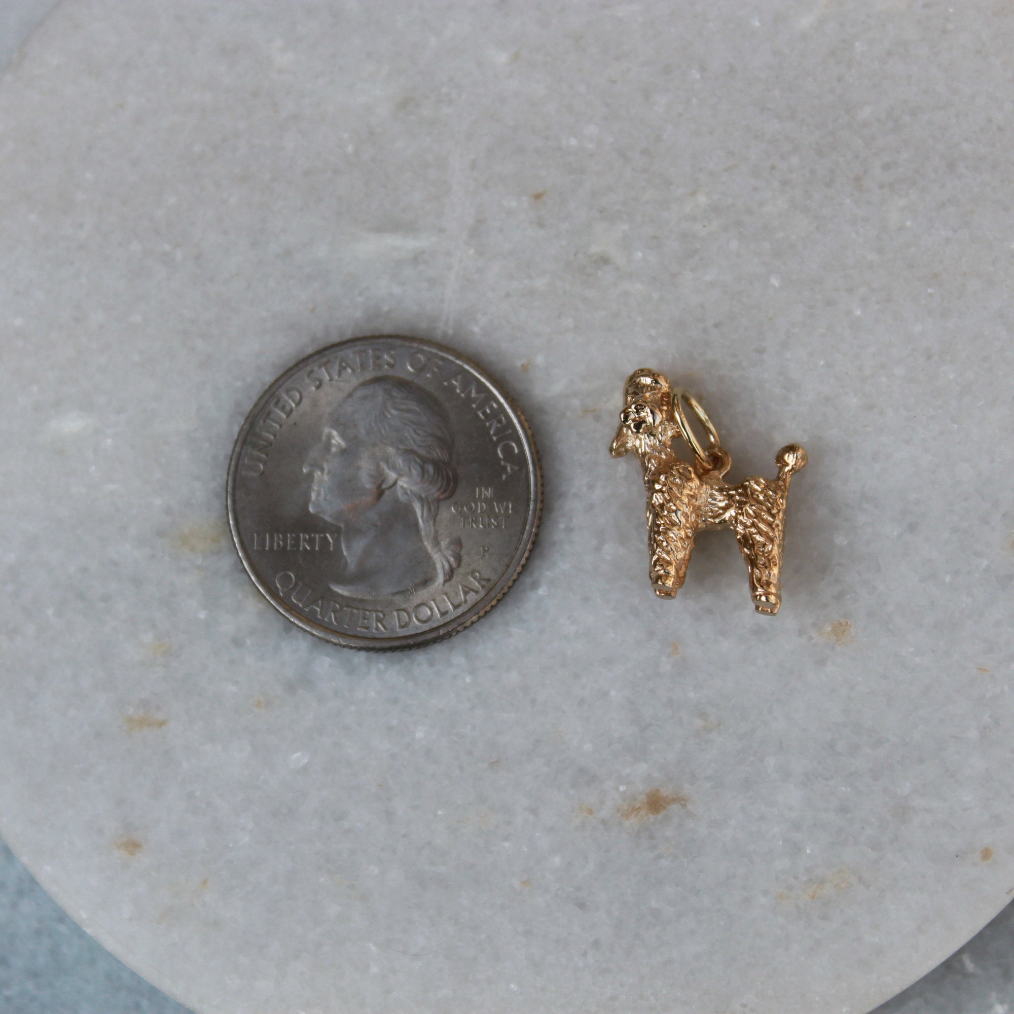 10k Gold Poodle Charm Vintage Solid 10k Yellow Gold 3D Puppy | Etsy