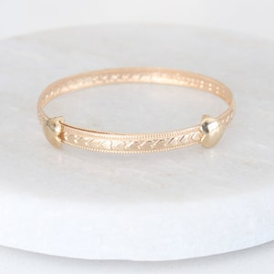 10k Adjustable Baby Bangle Bracelet | MenkdÜke Solid Real Yellow Gold ...