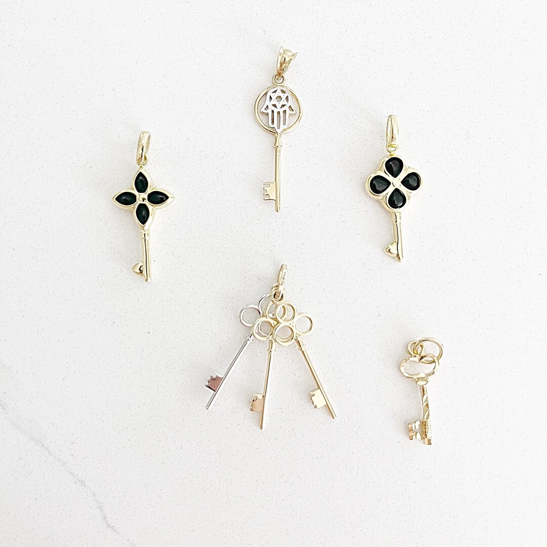 10k Key Pendant Charm | MenkdÜke - Solid 10k Gold | Genuine Real Gold ...