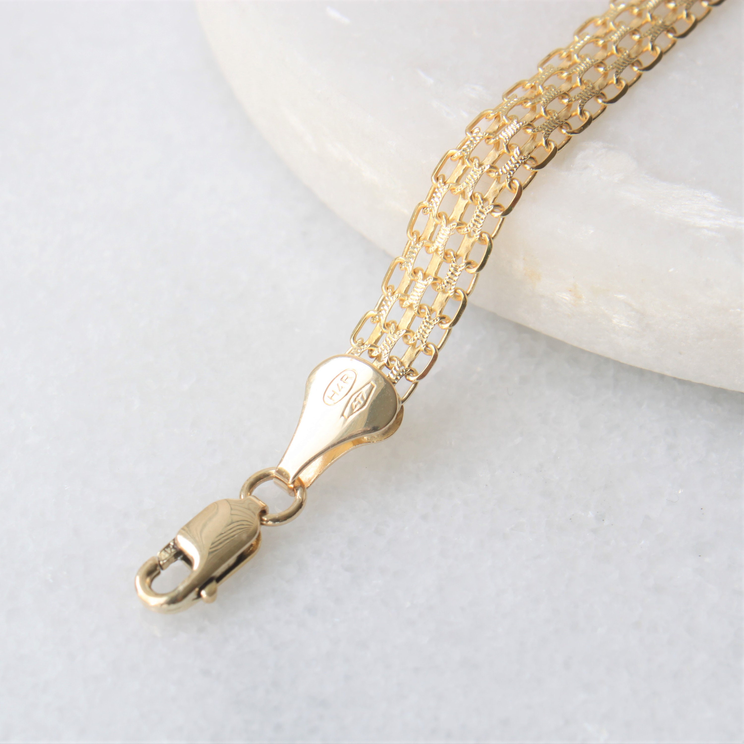 5.8 mm Vintage Bismark Chain Necklace Solid 10k Yellow Gold | Etsy