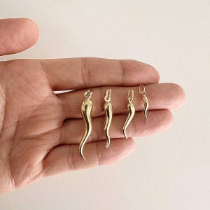 10k Italian Horn Charms | Real 10k Gold Pendant Cornicello Cornetto ...