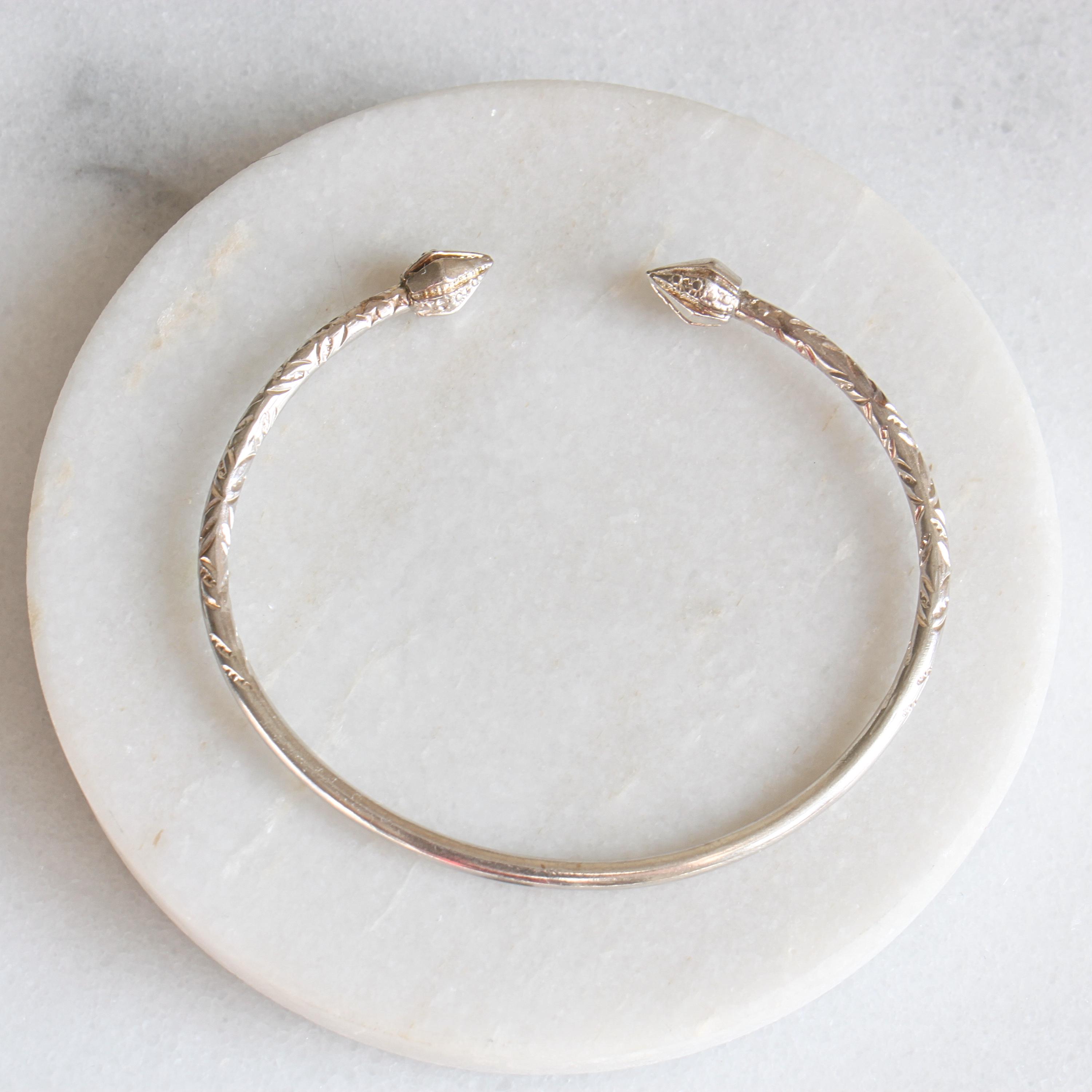 Silver Ladies Cuff Bangle Bracelet | MenkdÜke 925 Sterling Silver West ...