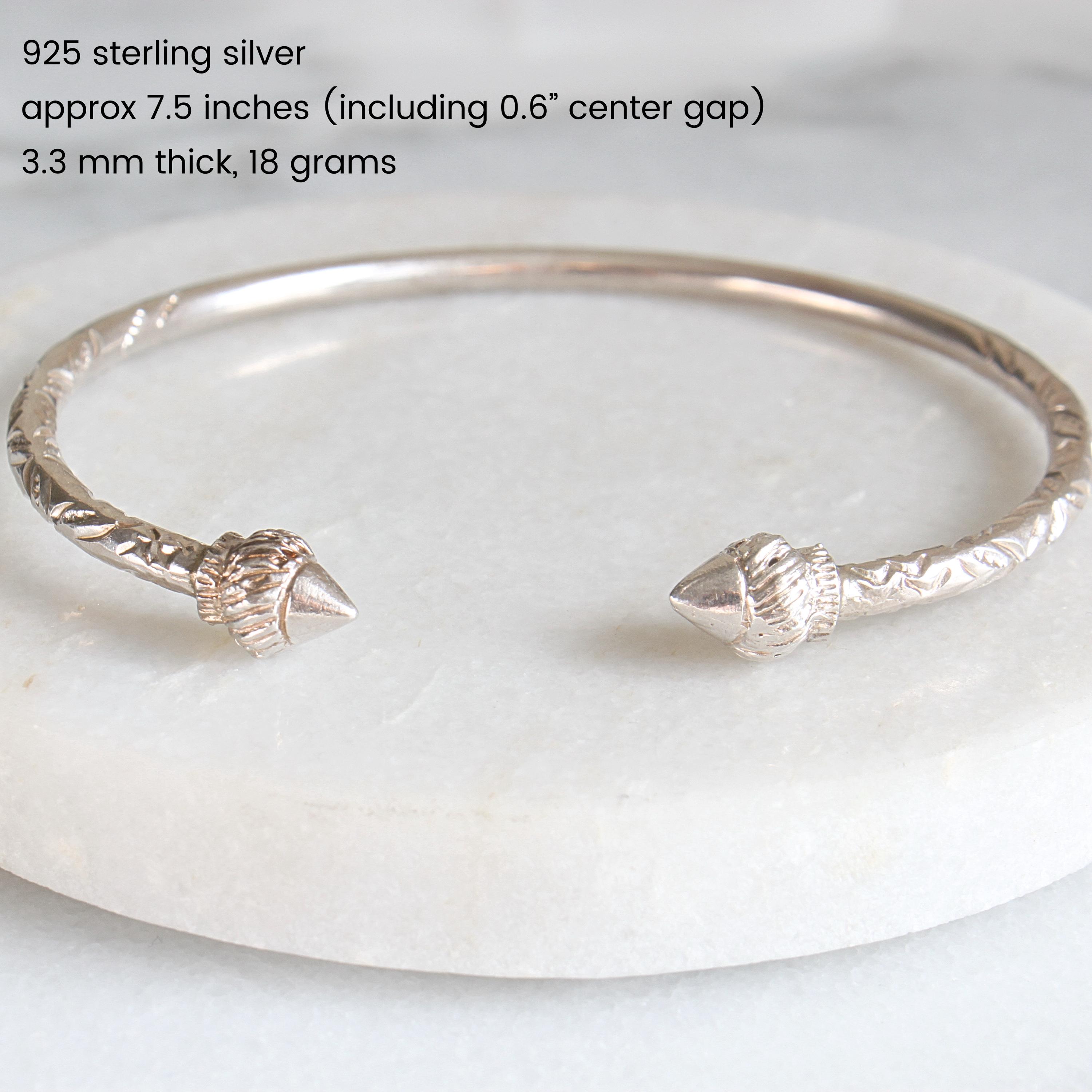 Silver Ladies Cuff Bangle Bracelet | MenkdÜke 925 Sterling Silver West ...