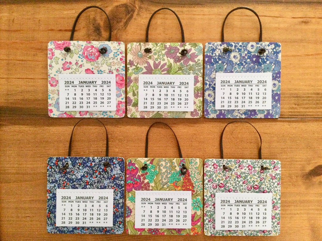 Liberty Fabric Mini Wooden Hanging Calendar 2024 2025 - Etsy