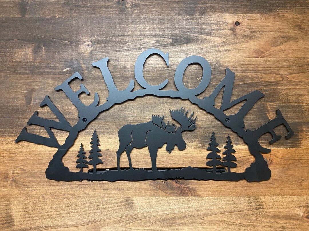 Moose Welcome Sign - Etsy