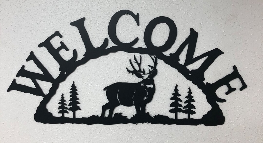 Deer Welcome Sign - Etsy