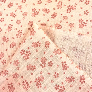 Japanese Fabric, Traditional Pattern Pink Cherry Blossoms, Pink-beige ...