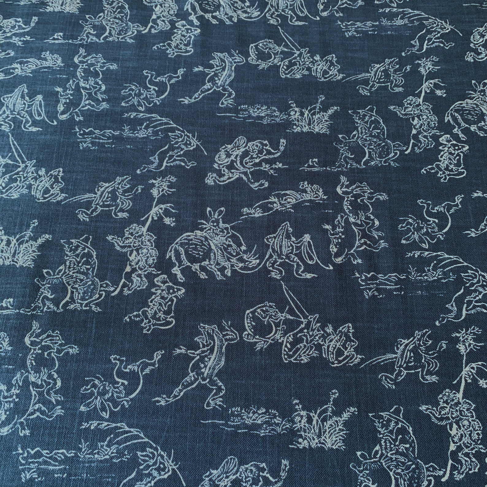 Japanese Fabric Traditional Pattern Navy Blue Background | Etsy
