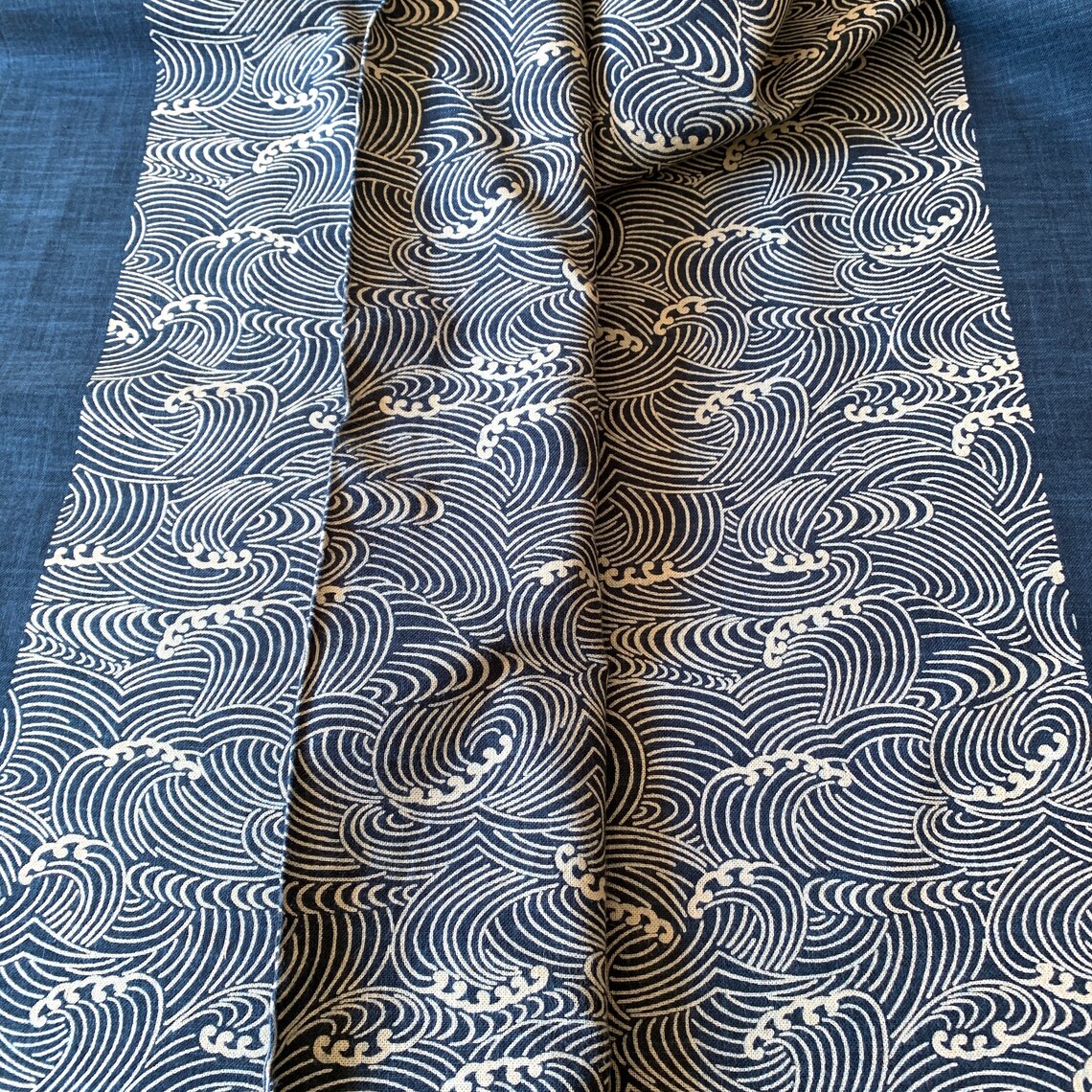 Japanese Fabric Traditional Wave Pattern Navy Blue - Etsy