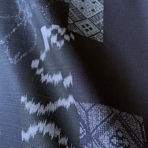 Japanese Fabric, Traditional Pattern, Blue Background, Cotton 110x50 ...