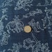 Japanese Fabric, Traditional Pattern, Navy Blue Background, Cotton ...