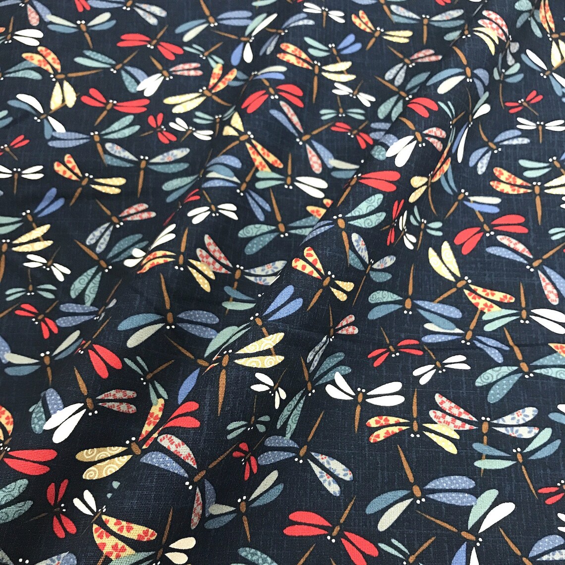 Japanese Fabric Traditional Dragonfly Pattern Navy Blue - Etsy