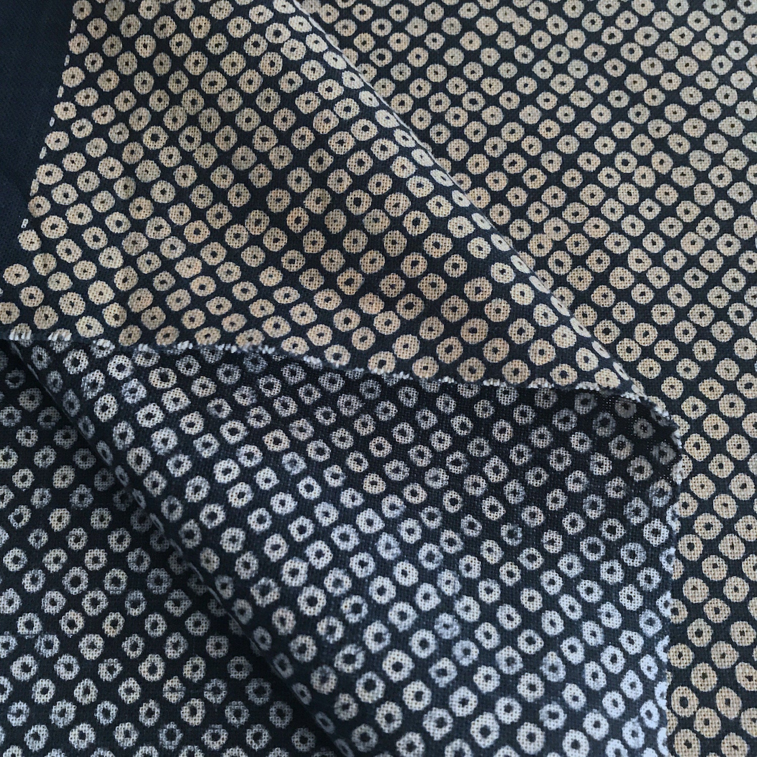 Japanese fabric traditional beige KANOKO pattern navy blue | Etsy