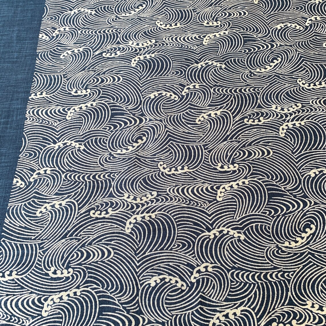 Japanese Fabric Traditional Wave Pattern Navy Blue - Etsy