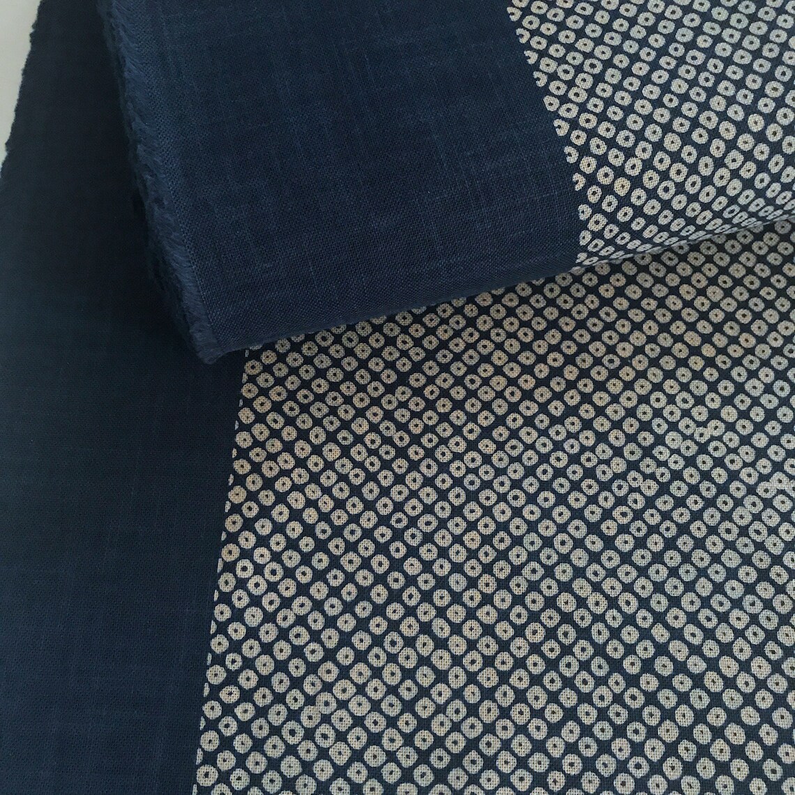 Japanese Fabric Traditional Beige KANOKO Pattern Navy Blue - Etsy