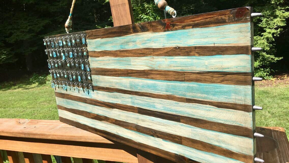 Teal USA Flag - Etsy