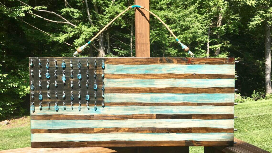 Teal USA Flag - Etsy