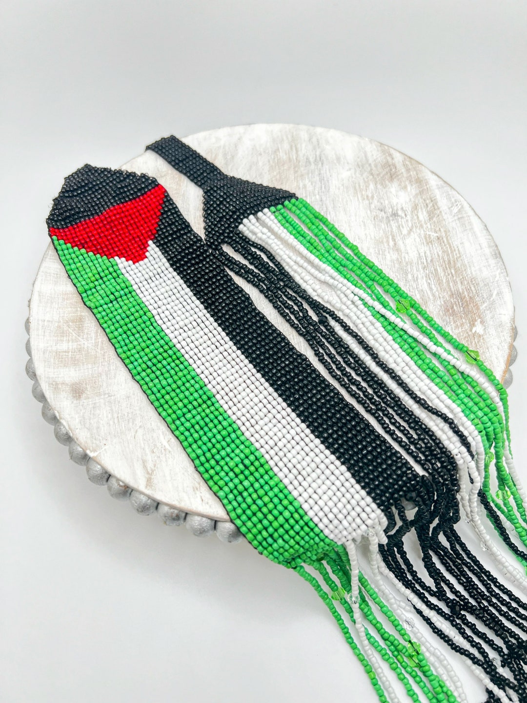 Palestine Flag Loom Beads Adjustable Necklace - Etsy
