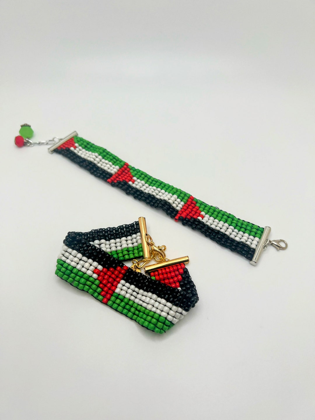 Palestine Flag Loom Beads Big Bracelet - Etsy