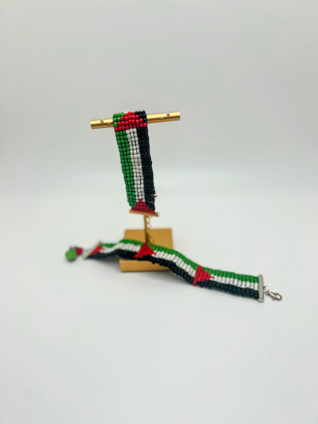 Palestine Flag Loom Beads Big Bracelet - Etsy