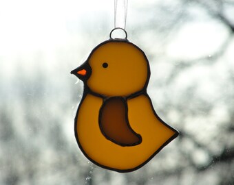 Stained Glass Chick Suncatcher Ornament Easter, Easter Decor, Window ...