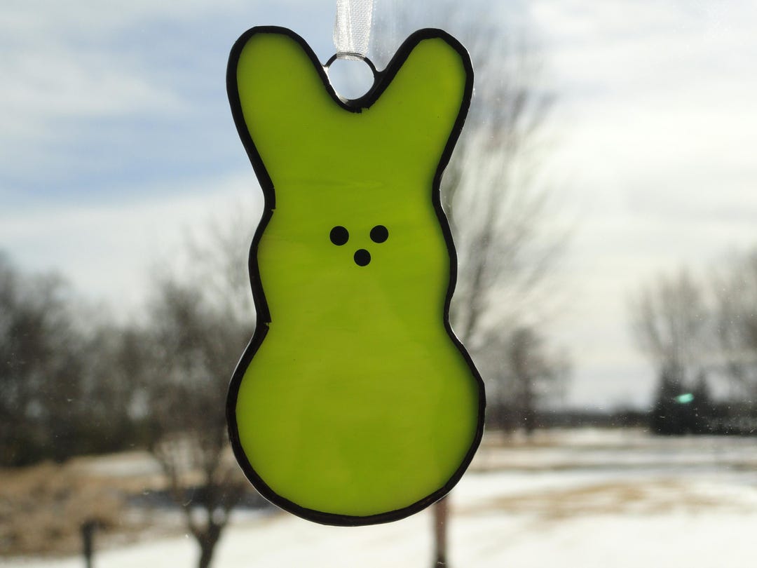Peeps Bunny Suncatcher, Ornament, Stained Glass, Spring Green - Etsy